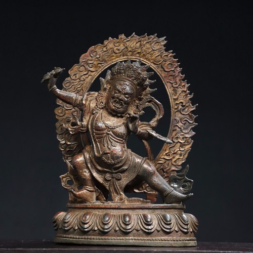 10.2" Antique Tibet Tibetan Buddhism Temple Bronze Gilt Vajrapani ...