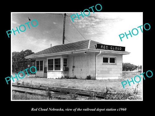 OLD LARGE HISTORIC PHOTO OF RED CLOUD NEBRASKA THE RAILROAD DEPOT ...