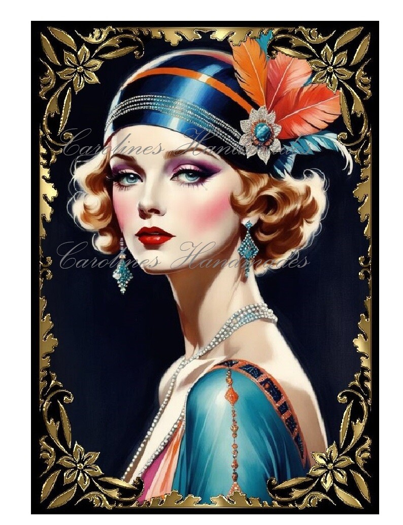Pretty Flapper Ladies A Designer MULTI-SIZE SET Cotton Fabric Quilt ...