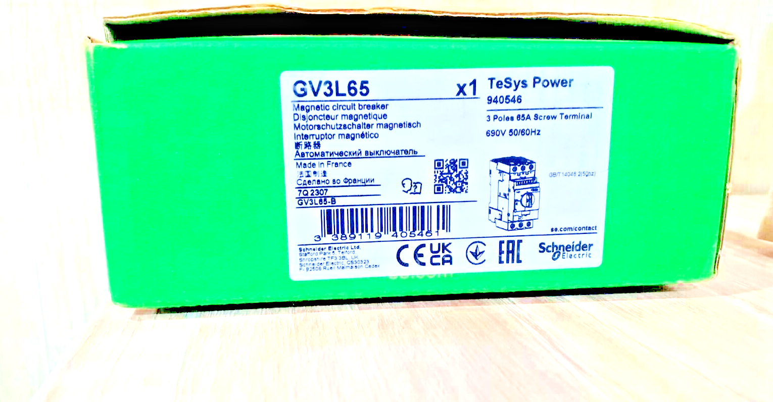 1PC BRAND NEW-SCHNEIDER GV3L65 Motor circuit breaker,TeSys Deca frame 3 ...