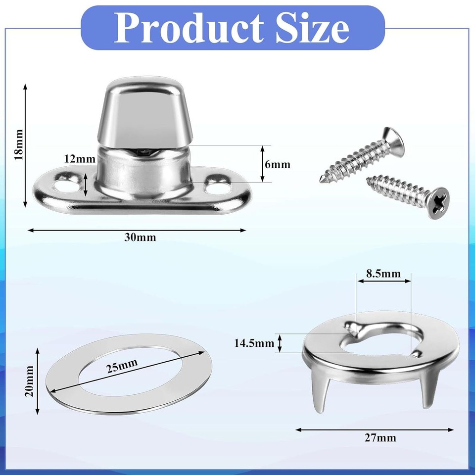 30 Sets Canvas Twist Lock Fasteners Turn Button Fasteners Eyelet and ...