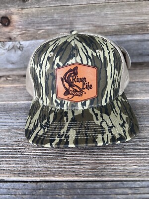 River Life Catfish Hardwoods. Leather Patch Trucker Hat | eBay