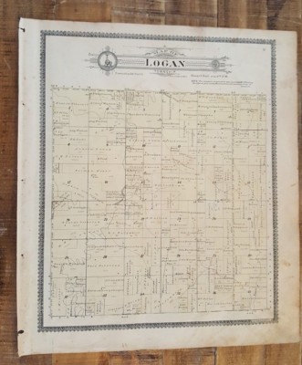 Antique MAP OF LOGAN TOWNSHIP - Atlas Of DODGE County NEBRASKA/Ogle ...