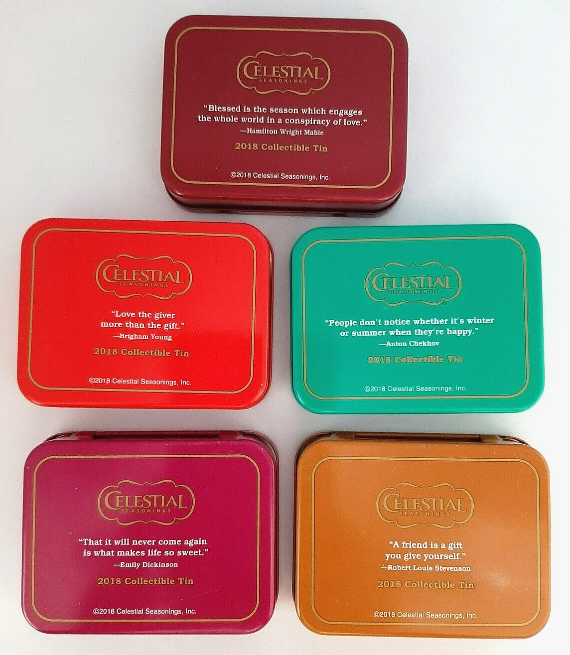 CELESTIAL SEASONINGS Set of 5 Miniature Holiday Tea Tins ...