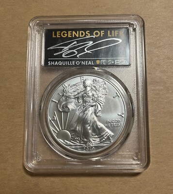 Legends of Life Shaquille O'neal Signature 2019 PCGS MS70 Silver Eagle ...