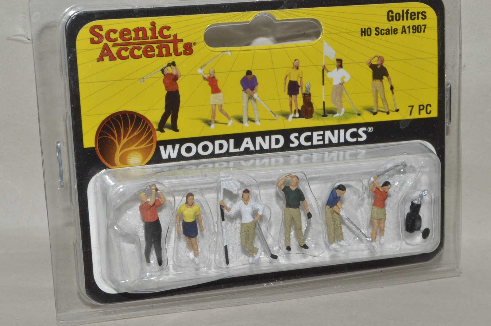 HO scale people figures set Woodland Scenics Accents A1907 Golfers | eBay