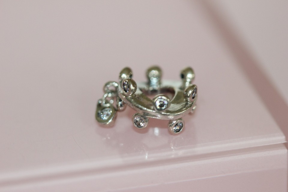 NIB PANDORA Chandelier Droplet Spacer charm 797106CZ BAGTAG Pouch inc ...