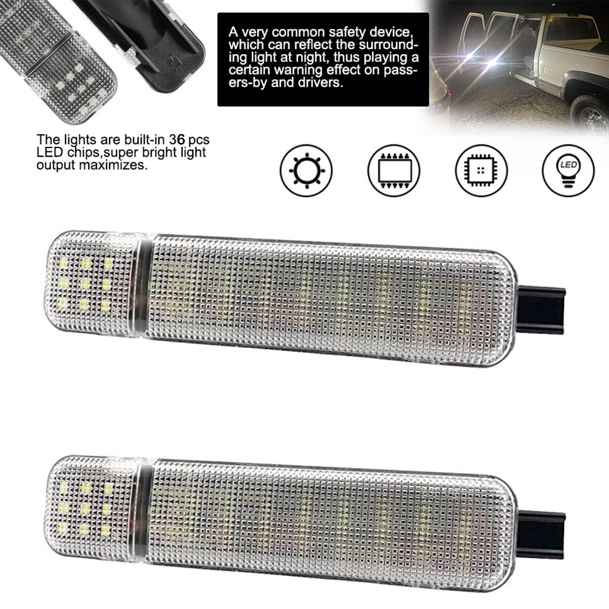 2XWhite LED Door Panel Courtesy Light For Chevy Silverado Tahoe GMC ...