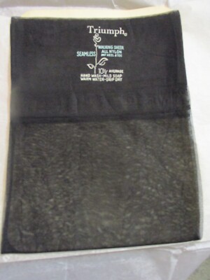 1 PR VINTAGE TRIUMPH RHT SHEER FLAT KNIT NYLON STOCKINGS SIZE 10 1/2 M ...