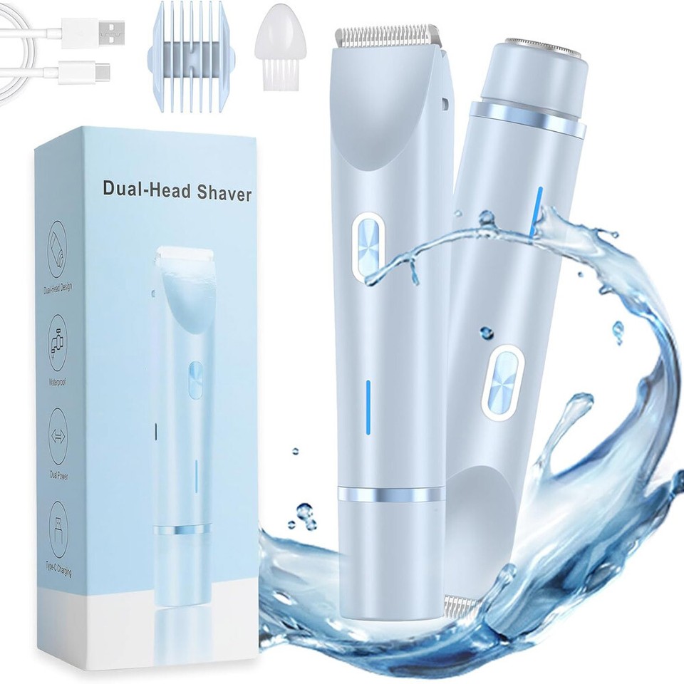 2 in 1 Dual Head Electric Lady Waterproof Shaver Razor For Women ...