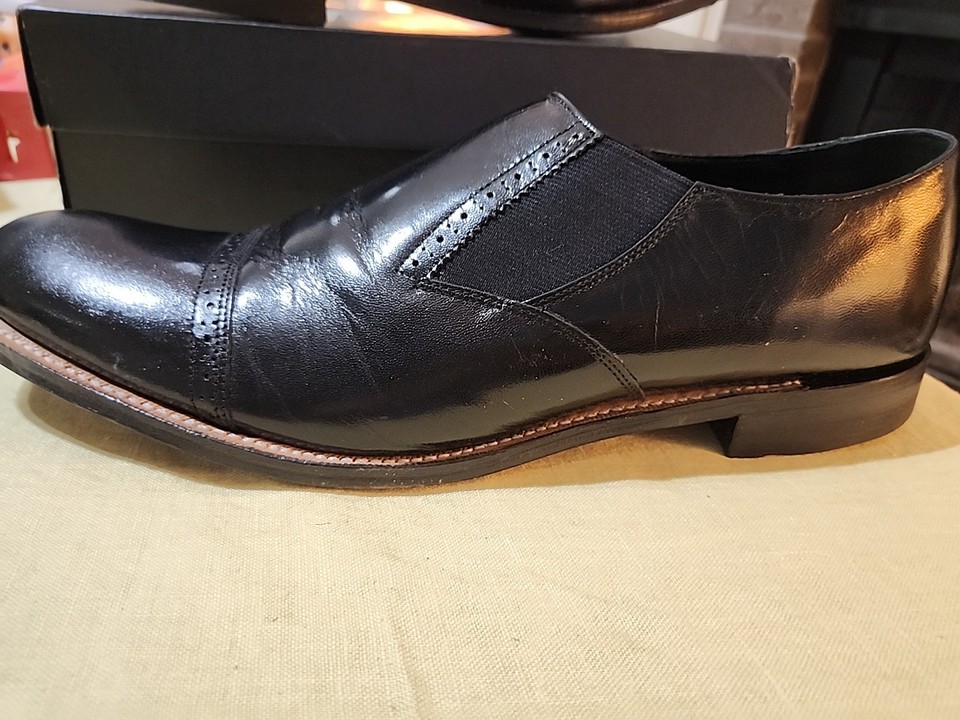 Stacy Adams Shoes Biscuit Black Madison Loafer Leather 00017-01 SIZE ...