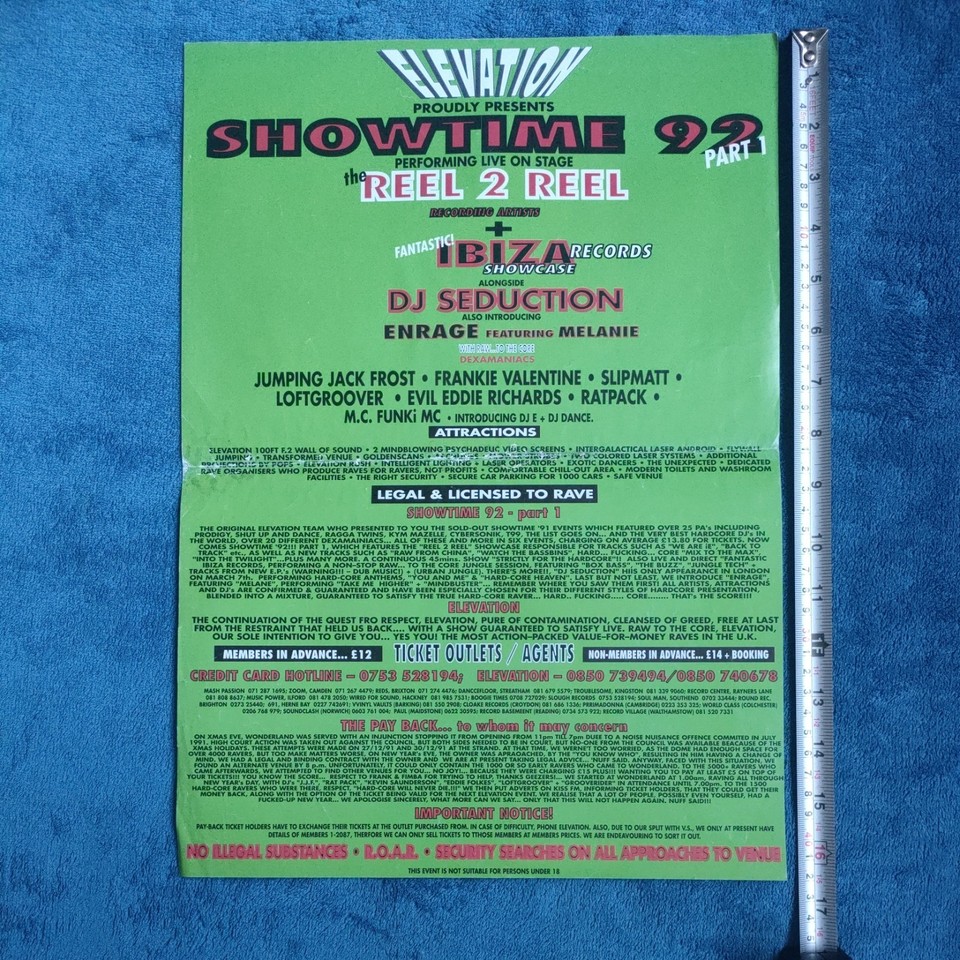 Showtime 92 Rave Flyer, Old Skool Acid House Rave Flyers | eBay UK