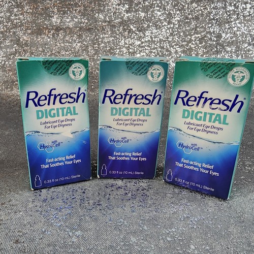 3x LOT Pack Refresh Digital Lubricant Eye Drops Sterile 10mL Exp 7/26 ...