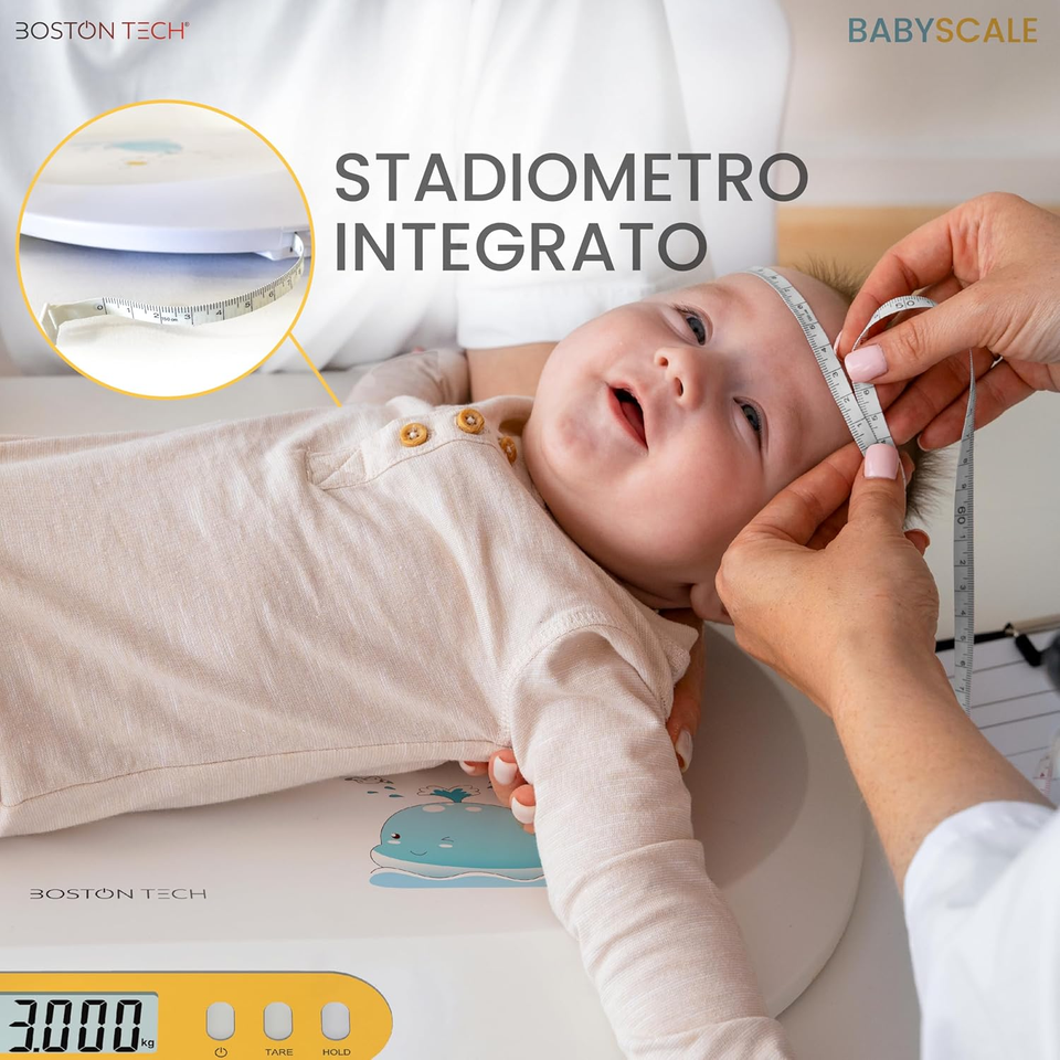Bilancia Digitale per Neonati E Bambini BA104 Con Stadiometro Integrato ...