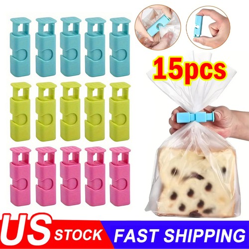 15Pcs Bread Snack Seal Clips Food Bag Sealing Clips for Kitchen Pantry ...