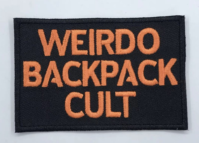 “WEIRDO BACKPACK CULT” Morale Patch - 2x3” Black & Orange - Hook & Loop ...