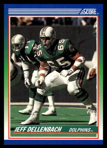 1990 Score Jeff Dellenbach #31 Miami Dolphins Rookie NFL Football Base ...