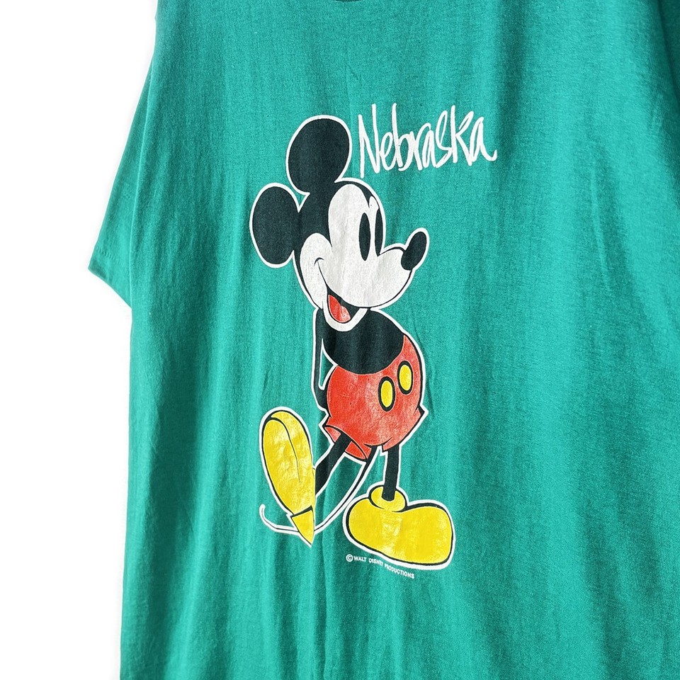 80s Mickey Mouse USA Made Vintage T-Shirt Disneyland College Nebraska ...