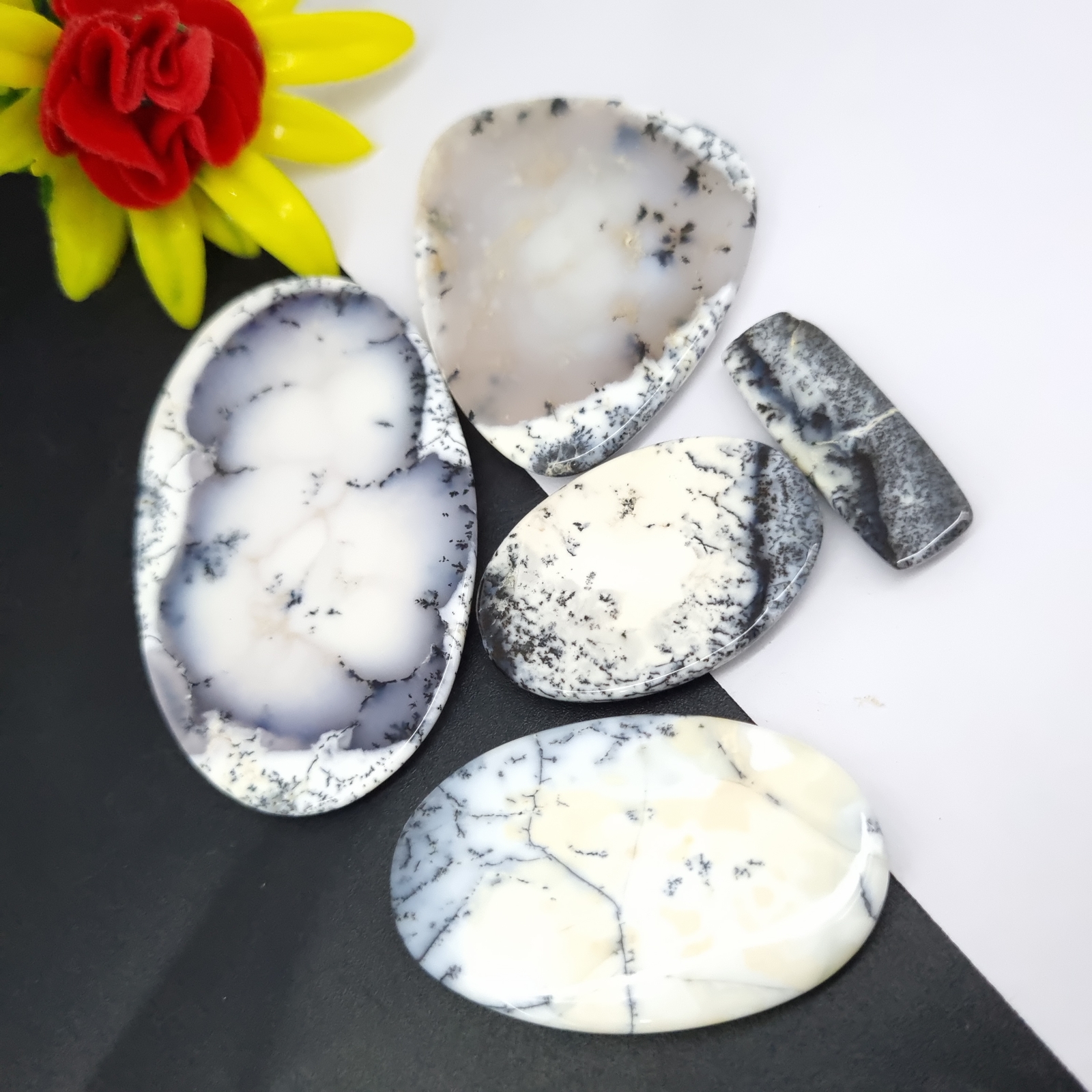 Natural AAA Quality 33 to 68 mm Dendrite Opal Mix Cabs 5 Piece 353.60 ...