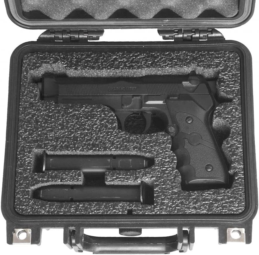 Hard Shell Travel Case Fit Beretta 92FS Pistol Magazines Waterproof Gun ...