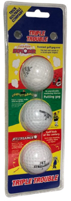 3 PACK GOLF BALL GAGS Exploding Jet Streamer Prank Joke Golfer Trick ...
