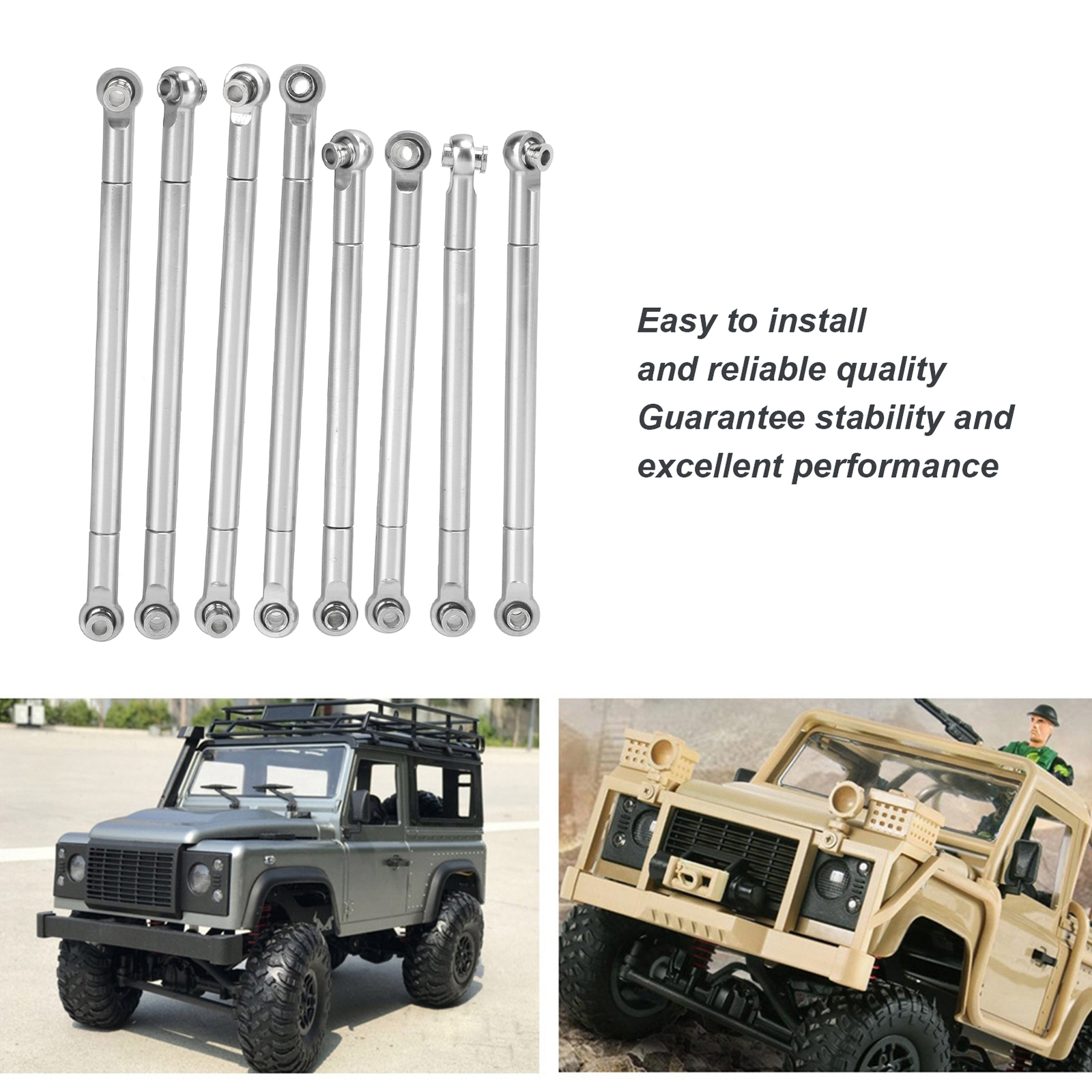 8PCS/set Metal Car Tie Rod Tie Lever Link Pull Rod For MN86 Series RC ...