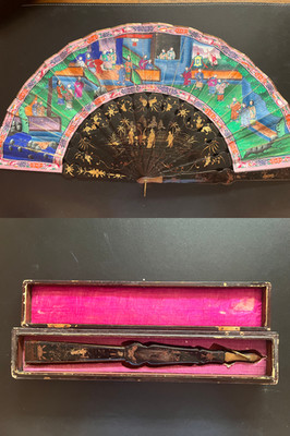 👍 19TH CENTURY CHINA CHINESE QING HUNDRED FACES CANTON FAN WITH BOX | eBay