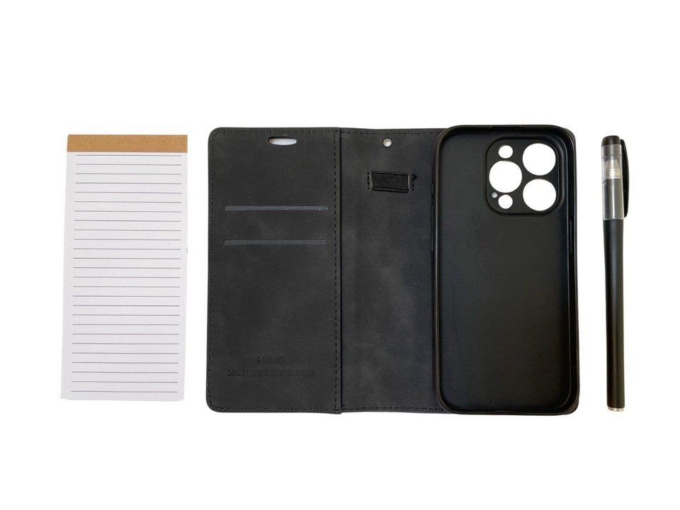 MOJO Notepad Phone Case for iPhone - Folding Wallet Case with Pen and ...