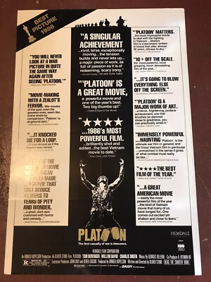 VINTAGE ORIGINAL PROMO PLATOON ONE SHEET MOVIE POSTER 27" x 40" | eBay