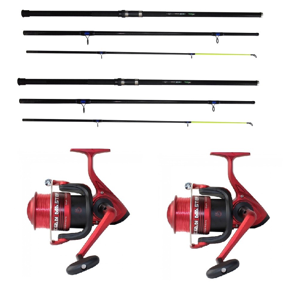 2 x14 ft Beachcaster Rods Beach Caster Surf Rods & LN70 Reels Sea ...