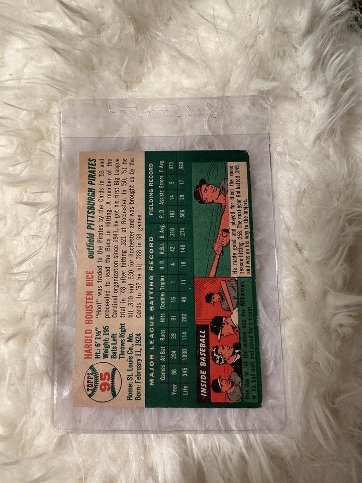 1954 Topps Hal Rice Pittsburgh Pirates #95 | eBay