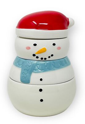 Bakehouse Snowman Santa Hat Christmas Ceramic Measuring Cups Set Ciroa ...