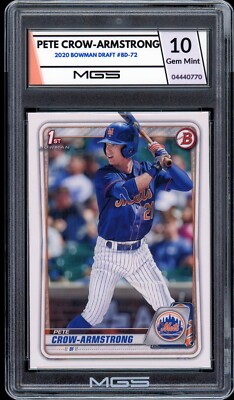 2020 Bowman Draft Pete Crow-Armstrong #BD-72 MGS Graded 10 MGS Gem MINT ...