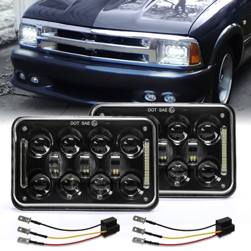 For Chevrolet S10 1995 1996 1997 4x6" Inch Halo LED Headlights Hi-Lo ...