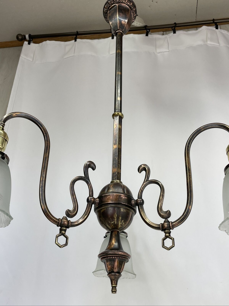Folding Victorian Gas Lighting Fixtures