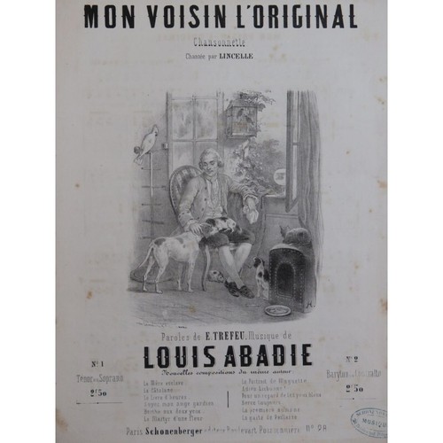 ABADIE Louis Mon voisin l'original Chant Piano ca1850 | eBay