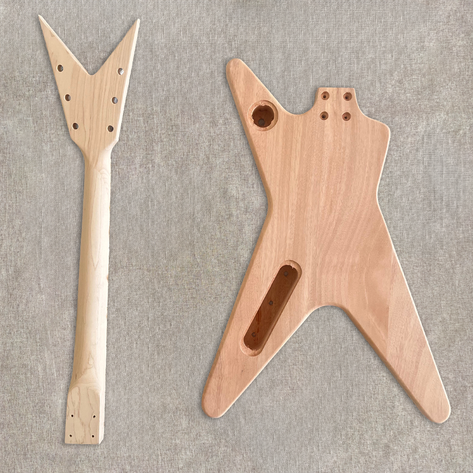 DIY Dean Electric Guitar 6 String Unfinished Kit 22F Maple Top Mahogany ...