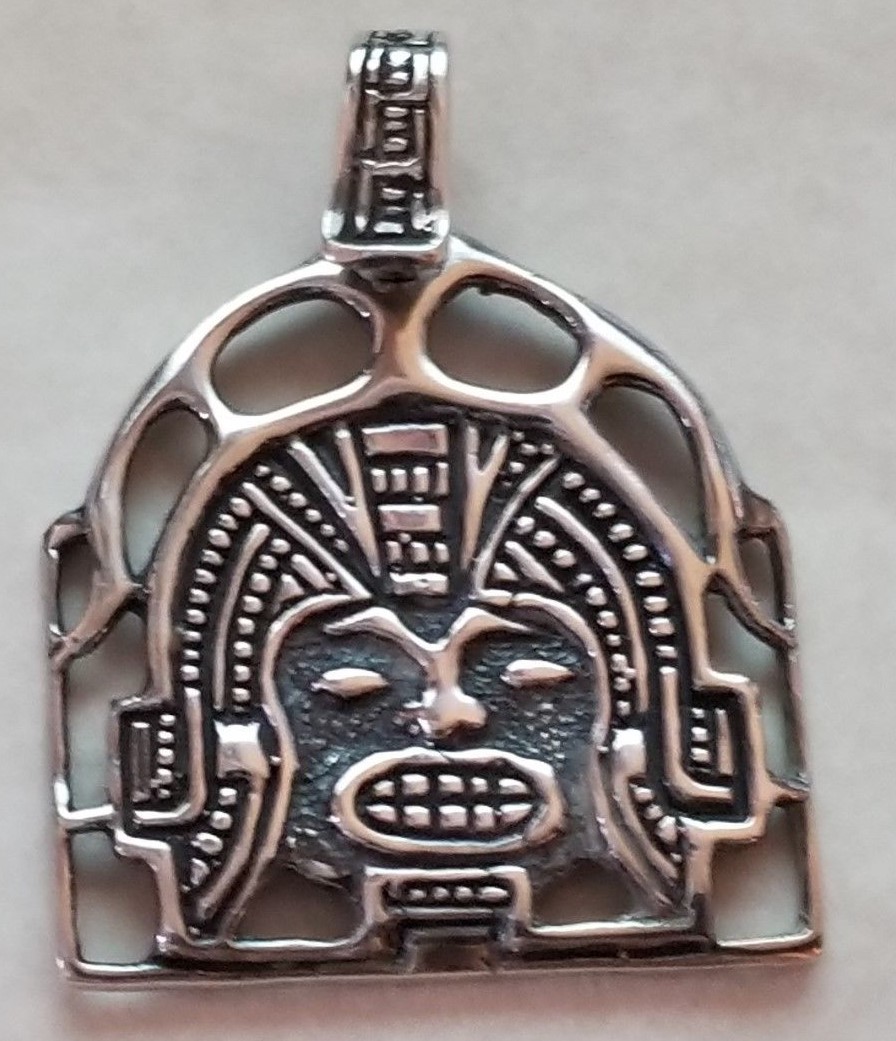 Azteca Pendant 925 Sterling Silver Handmade Oxidized | eBay