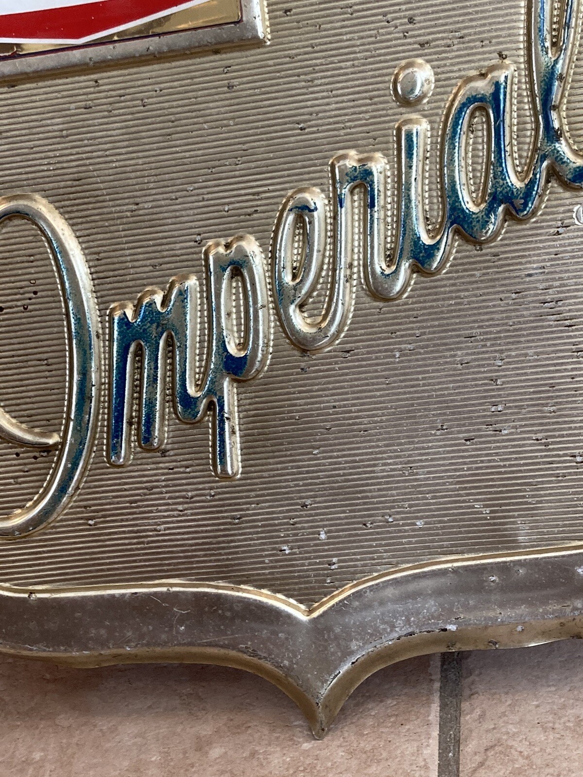 Vintage 1950'S Atlantic Imperial Gasoline Embossed Metal Pump Plate ...