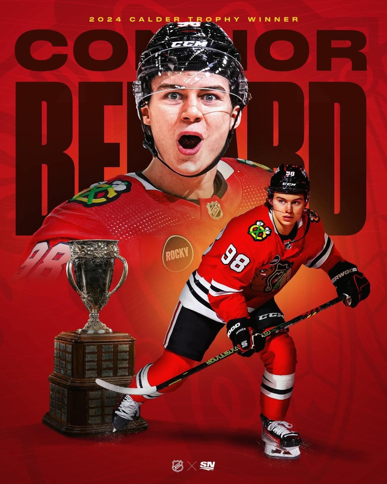 Connor BEDARD Calder Trophy Winner Glossy 8x10 Photo WOW Blackhawks | eBay