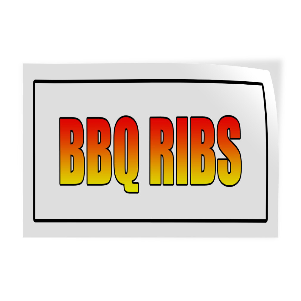 Decal Stickers Bbq Ribs Food Fair Promotion Business Vinyl Store Sign ...