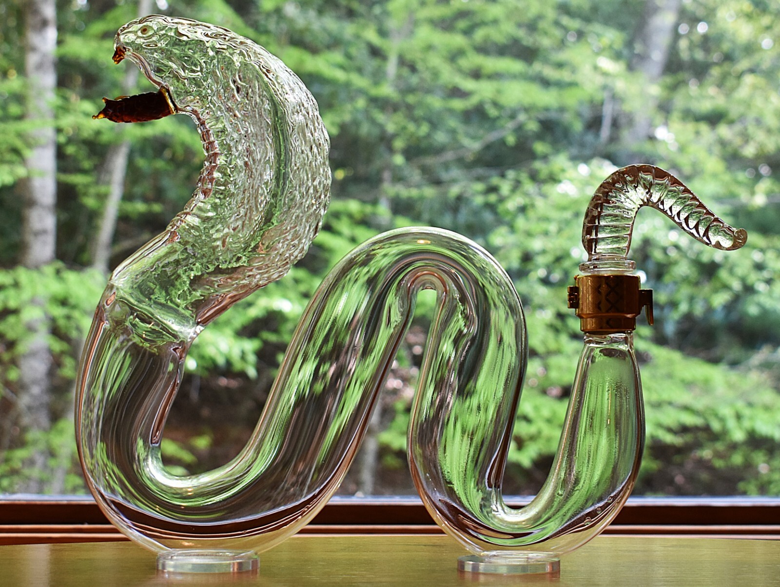Snake Cobra Whisky Decanter Bottle Glass Sculptured Art Glass 1000 ML ...