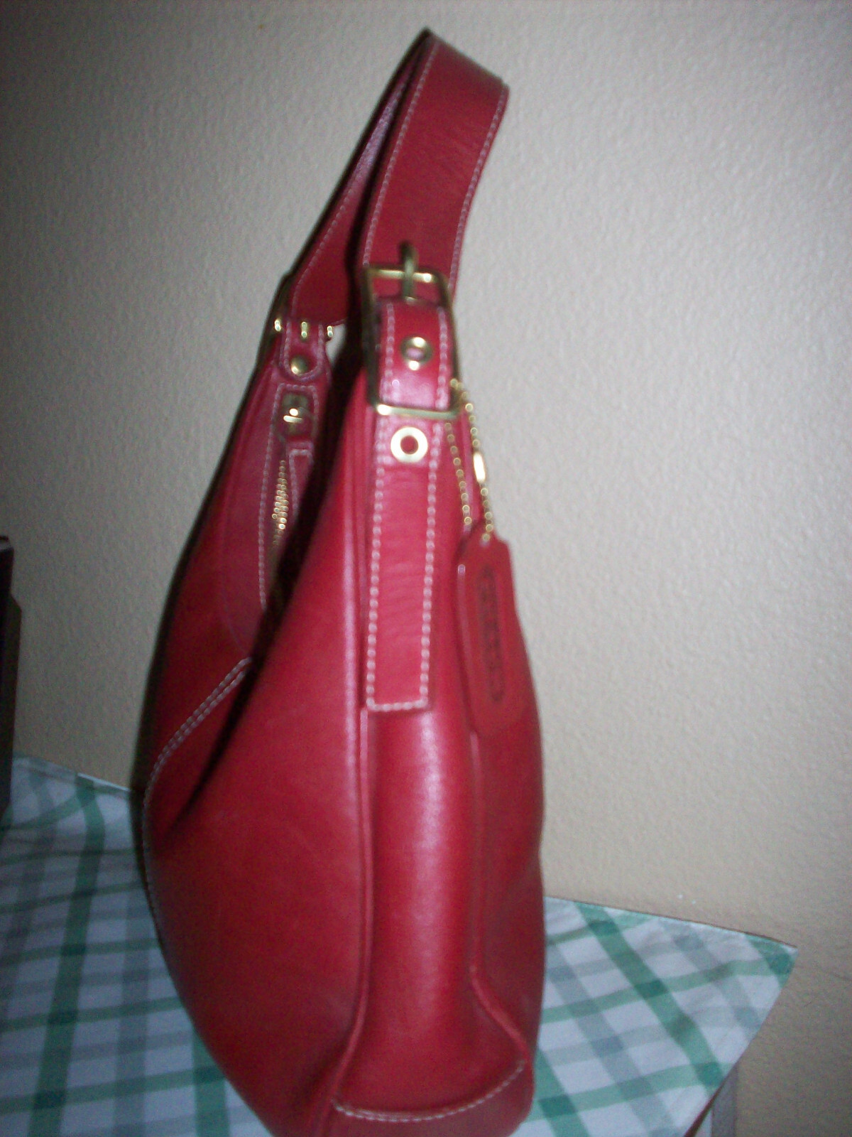 COACH Vintage Leather LEGACY West Zoe Hobo Crescent Red Handbag #9342 ...