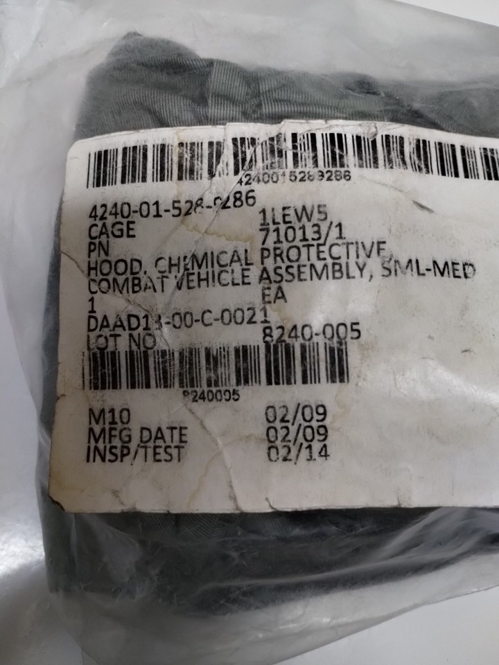 Avon M50 M51 C50 CVC protective gas mask hood CBRN NBC combat vehicle ...