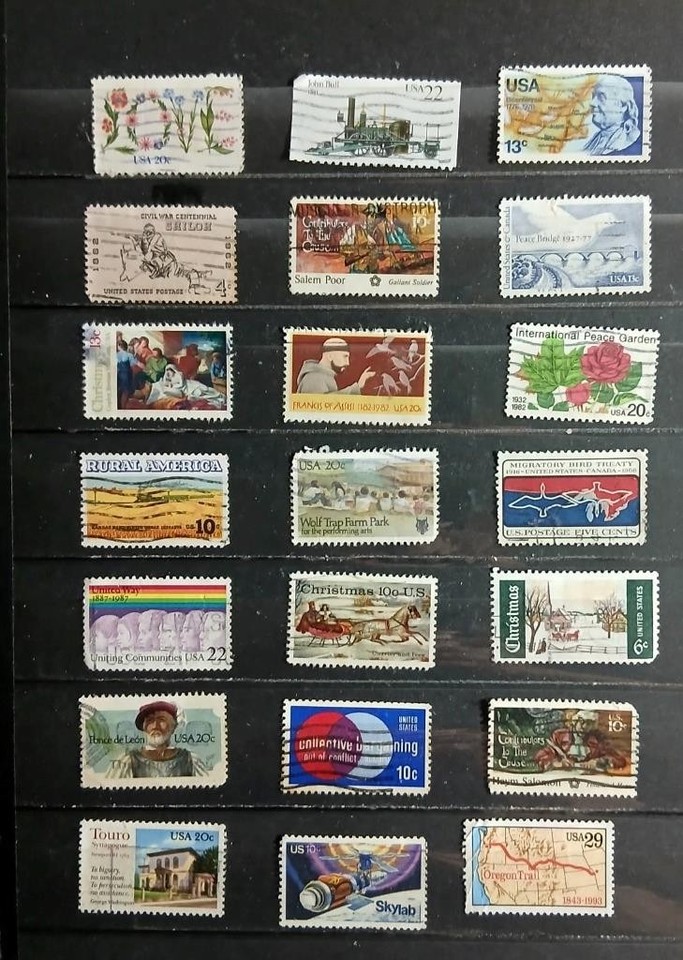 US Stamp Collection Many Old Stamps Including 1898 4c Indian Hunting ...