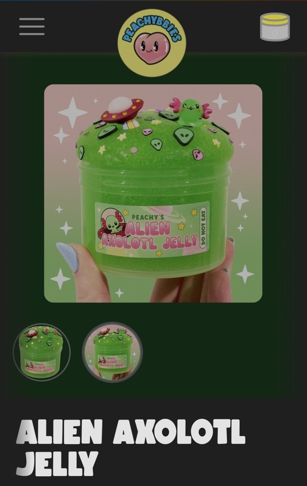GENUINE Peachybbies Alien Axolotl Slime 7oz | eBay UK