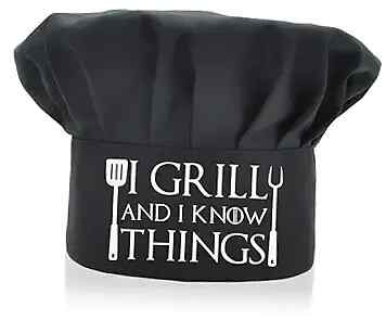 Funny Chef Hat, I Grill and I Know Things, Adjustable Kitchen Cooking ...