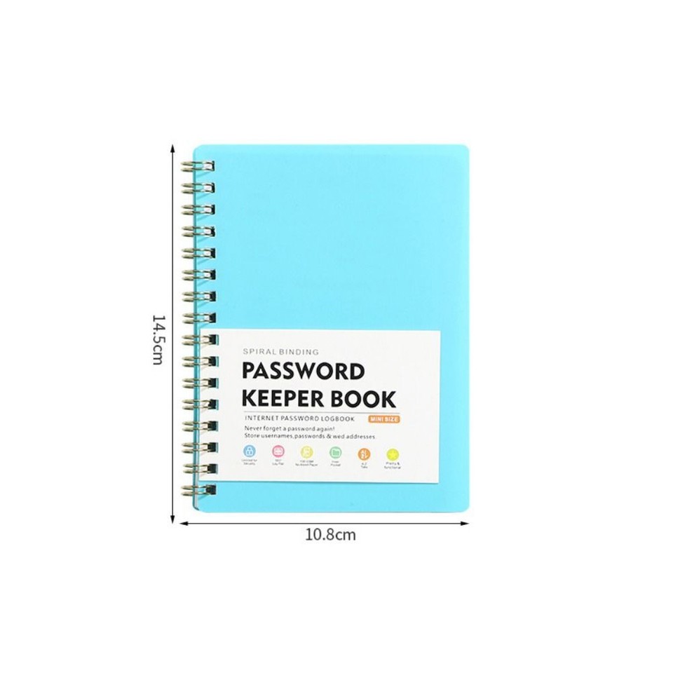 A6 MINI Size Spiral Password Keeper Book With Alphabetical Tabs ...