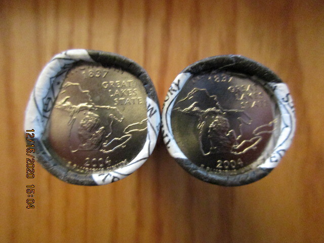 US Mint R38 2004 P State Quarters Michigan MI Roll P MINT ROLL ONLY ...