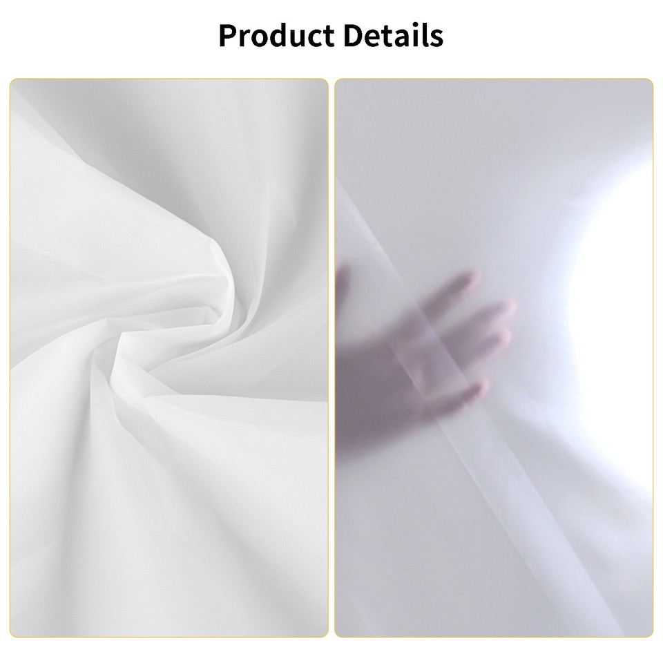39X67Inch Diffusion Fabric Nylon White Seamless for Photography Softbox ...